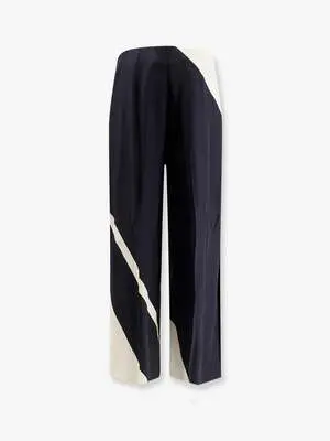 Alberta Ferretti Viscose Wide Leg Trousers With Bicolor Print