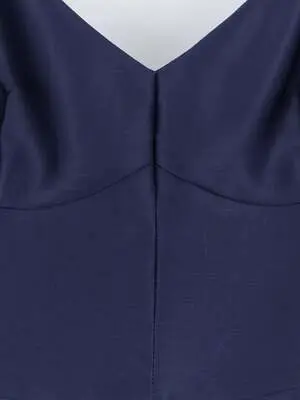 Alberta Ferretti Silk Flared V-neck Dress
