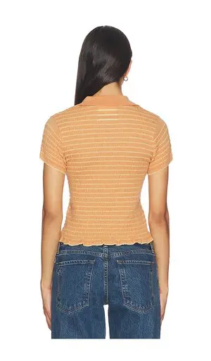 Guest In Residence Smocked Shrunken Polo - Orange