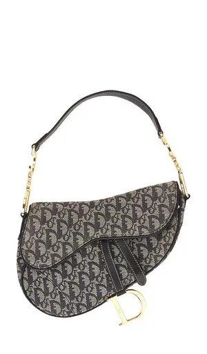 FWRD RENEW Dior Trotter Oblique Saddle Bag - Blue