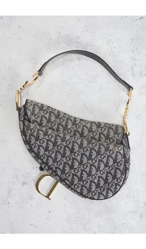 FWRD RENEW Dior Trotter Oblique Saddle Bag - Blue