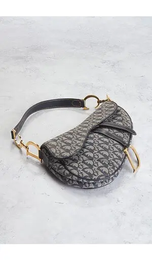 FWRD RENEW Dior Trotter Oblique Saddle Bag - Blue
