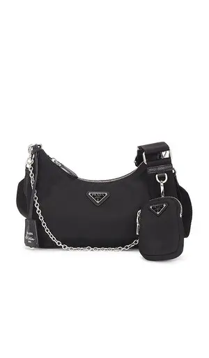 FWRD RENEW Prada Re-edition 2005 Re-nylon Shoulder Bag - Black