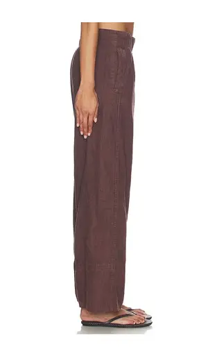 Free People Days End Linen Pull-on Pants - Brown