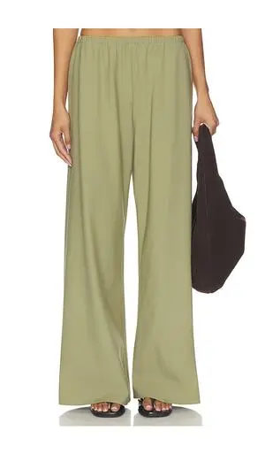 LA LIGNE Cotton Poplin Colby Pants - Olive