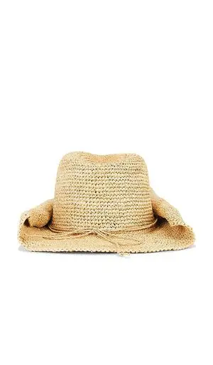 FLORABELLA Tanya Crochet Raffia Cowboy Hat - Neutral