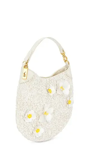 Polo Ralph Lauren Beaded Pouch Small Shoulder Bag With Floral Appliqu