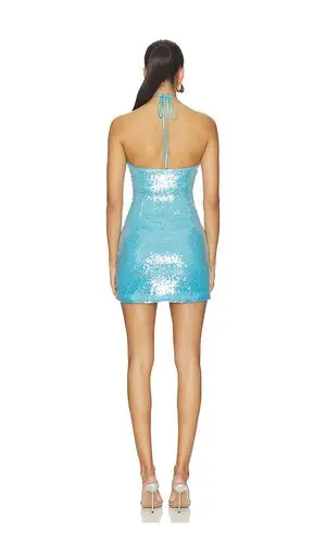 LOVERS AND FRIENDS Sequin Embellished Halterneck Mini Dress
