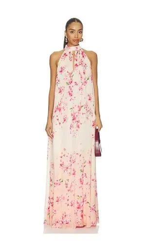 Rococo Sand Floral Print Halterneck Maxi Dress