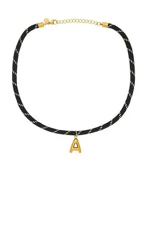 PETIT MOMENTS Bubble Initial Paracord Necklace - Black