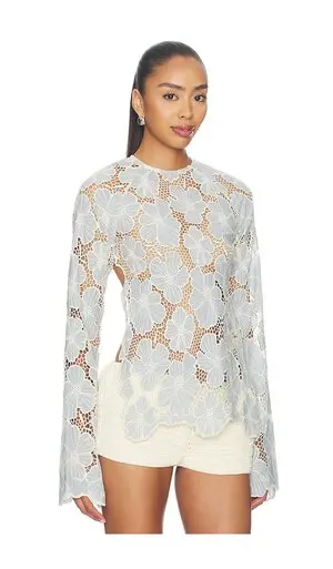 KETTEL ATELIER Floral Lace Long Sleeve Top