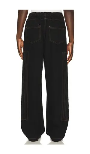 PAS UNE MARQUE Distressed Patchwork Carpenter Pants