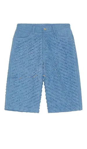 PAS UNE MARQUE Cut Through Denim Shorts