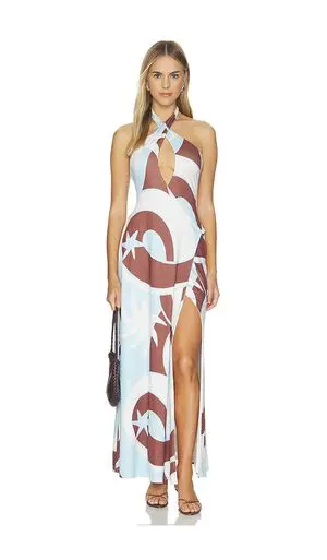 SEVEN WONDERS Kamilla Keyhole Twist Maxi Dress - Blue