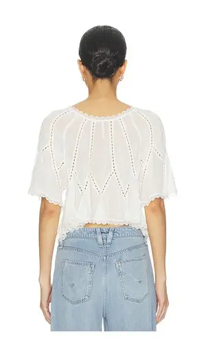 Free People Lace Trimmed Blouse