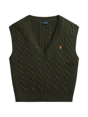 Polo Ralph Lauren Cable-knit V-neck Sweater - Green