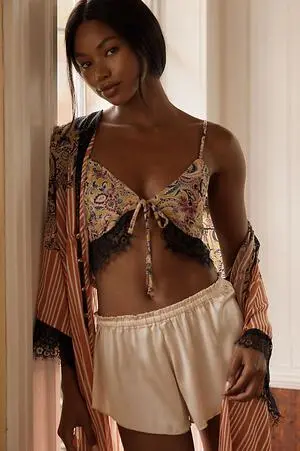 LYREBIRD Chiffon Lace Bralette - Yellow Pattern