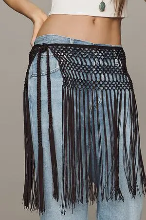 ELIZABETH GILLETT Frge Mesh Sarong - Brown
