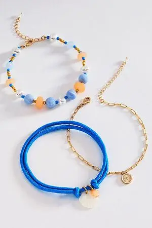 ANTHROPOLOGIE Charm Anklets, Set Of 3