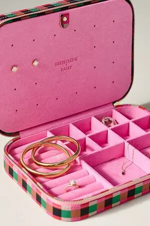 Anthropologie Daisy London Patterned Travel Jewelry Case - Multi Gingham