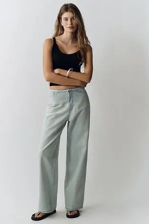 PILCRO Retro Slouch Low-rise Straight Jeans - Medium Denim