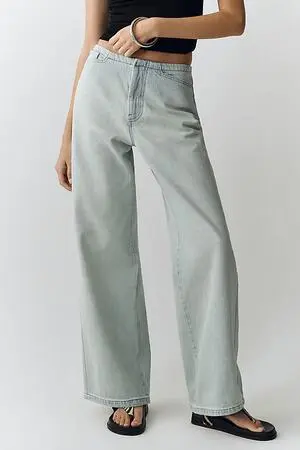 PILCRO Retro Slouch Low-rise Straight Jeans - Medium Denim