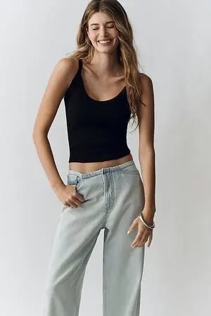 PILCRO Retro Slouch Low-rise Straight Jeans - Medium Denim