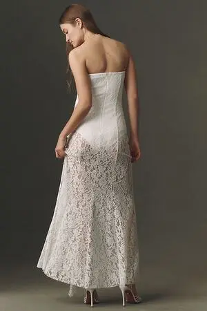 MARE MARE Strapless Lace Pickup Bodysuit Maxi Dress