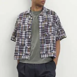 BEAMS Patchwork Madras Cabana Shirt