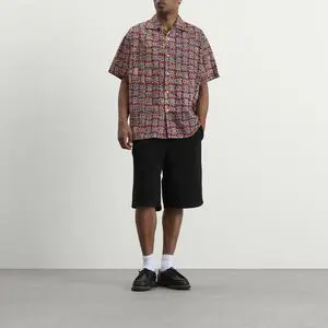 BEAMS Block Print Open Collar Shirt
