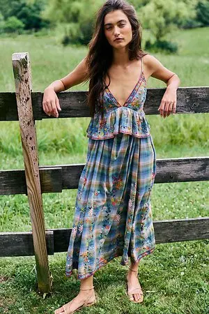 Free People Songs Of Summer Embroidered Maxi Dress