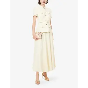 SELF-PORTRAIT Belted Tailored Crepe Midi Dress