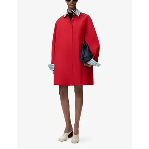 Loewe Embroidered Cotton Shirt Dress