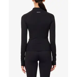 ADANOLA Ultimate Zip-through Stretch-woven Top - Black