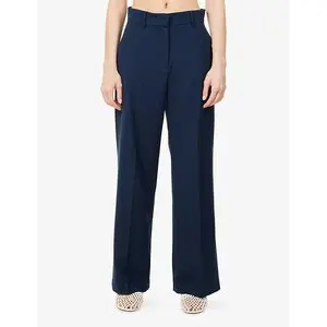 Max Mara Visivo Straight-leg Wool Trousers - Navy