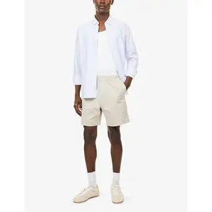 Paige Elijah Straight-leg Stretch-cotton Shorts - Shallow