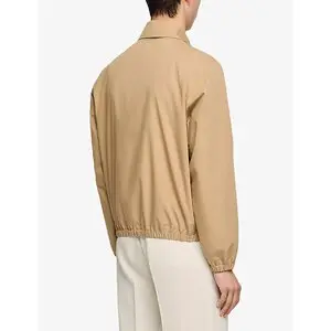 Sandro Collared Zip-up Cotton-blend Jacket