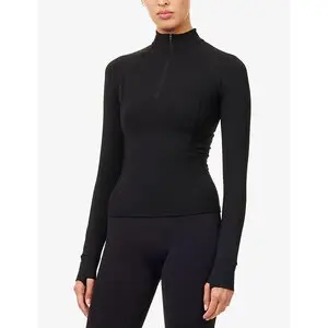 ADANOLA Ultimate Half-zip Stretch-woven Top