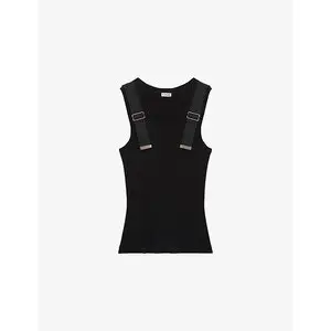Loewe Ribbed Buckled-strap Cotton-blend Tank Top - Black