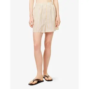 THE FRANKIE SHOP Lui Striped Woven Shorts - Yellow