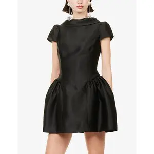 SELF-PORTRAIT Cap-sleeve Taffeta Mini Dress