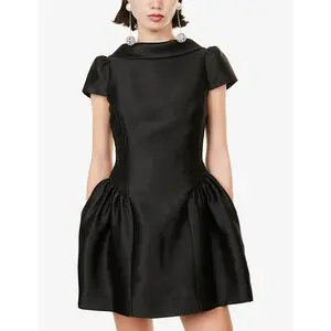 SELF-PORTRAIT Cap-sleeve Taffeta Mini Dress