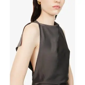 Victoria Beckham Sleeveless Draped Maxi Gown - Ore