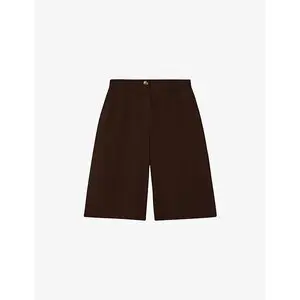 Whistles High-rise Linen Bermuda Shorts