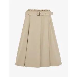 Loewe Belted Cotton-silk Midi Skirt