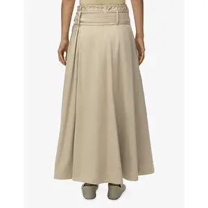 Loewe Belted Cotton-silk Midi Skirt