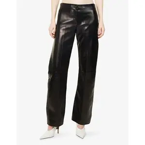 Khaite Mita Straight-leg Leather Trousers