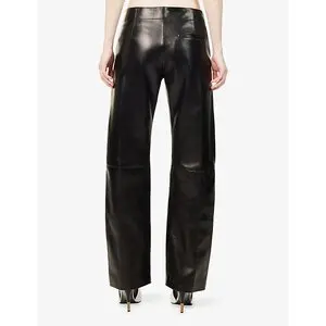 Khaite Mita Straight-leg Leather Trousers