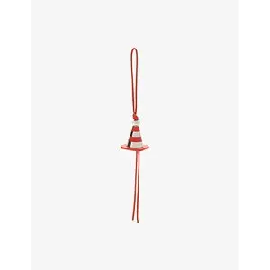 Loewe Work Cone Leather And Brass Bag Charm - Red