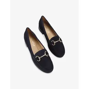 Carvela Suede Loafers With Horsebit Detail - Navy